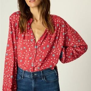 Natalie Martin | Tops | Natalie Martin Tolan Shirt Pinwheel Barn Red Xl ...
